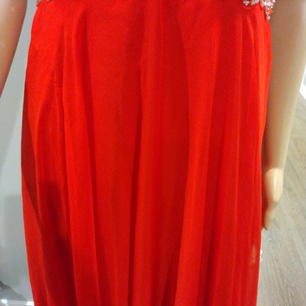 Cinderella Red Rhinestone Embellish Gown Dress - Gem